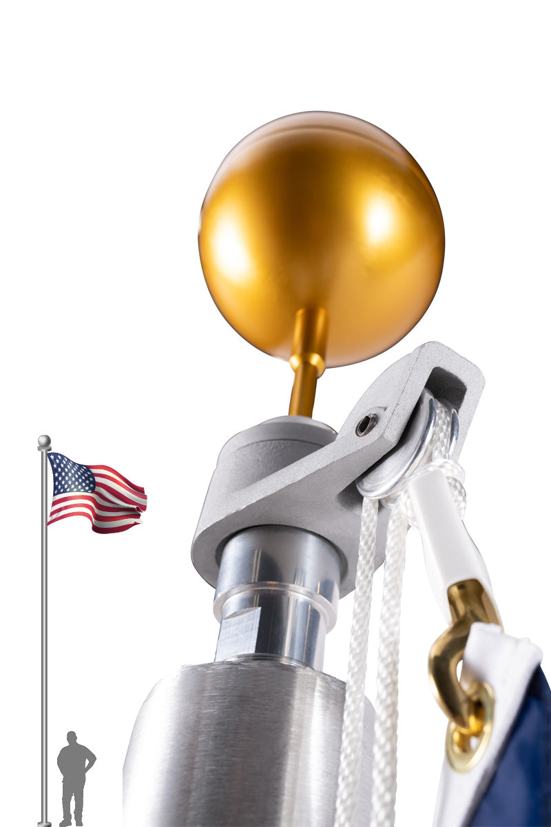 25 ft. Commercial Flagpole with External Rope Halyard Rated At 105 mph ...
