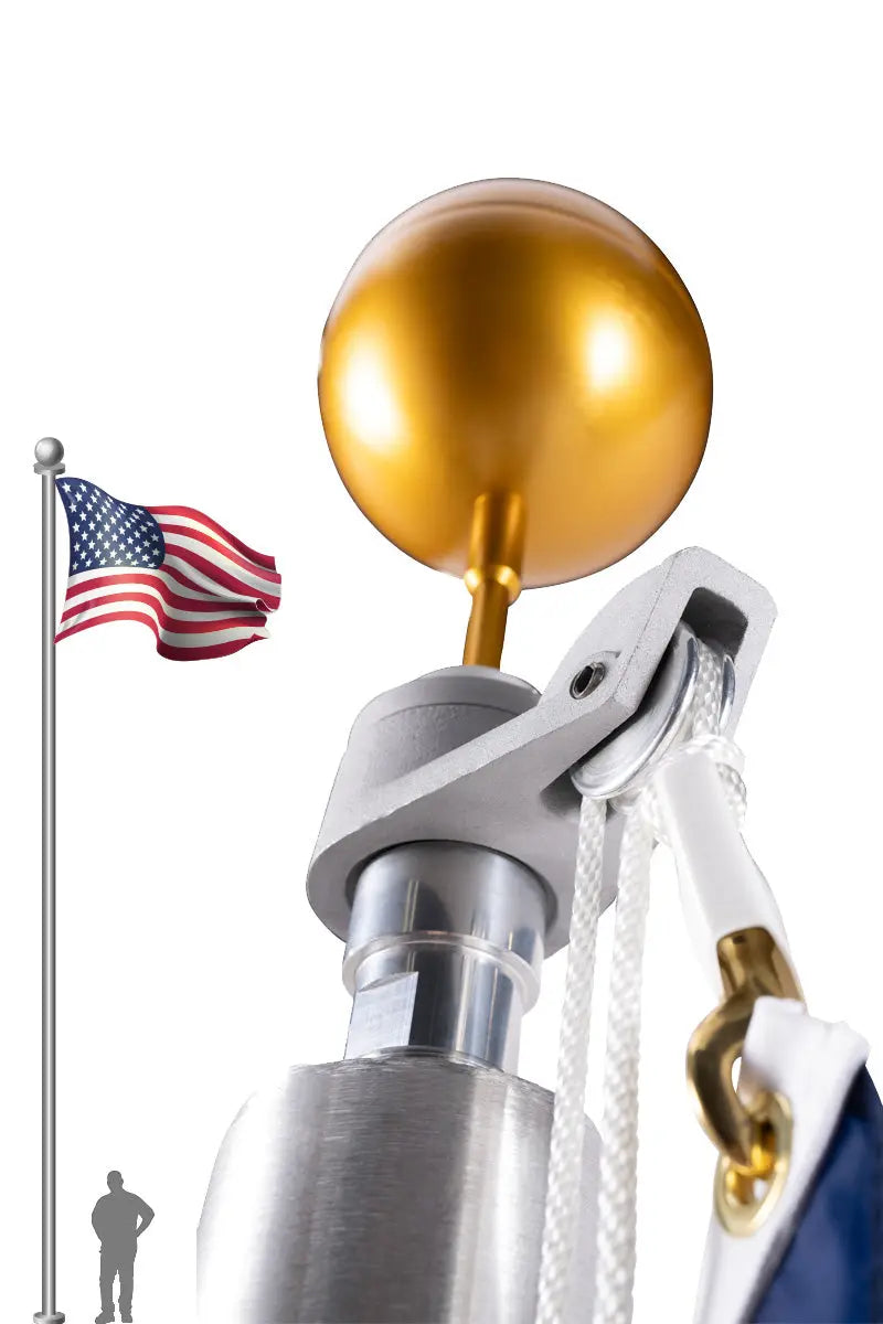 35 ft. Commercial Flagpole with External Rope Halyard Rated At 114 mph ...