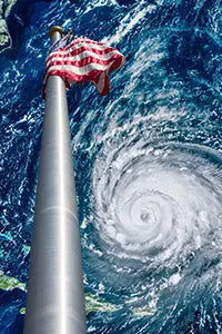 30ft Hurricane Series Commercial Flagpole - External Halyard - Red ...