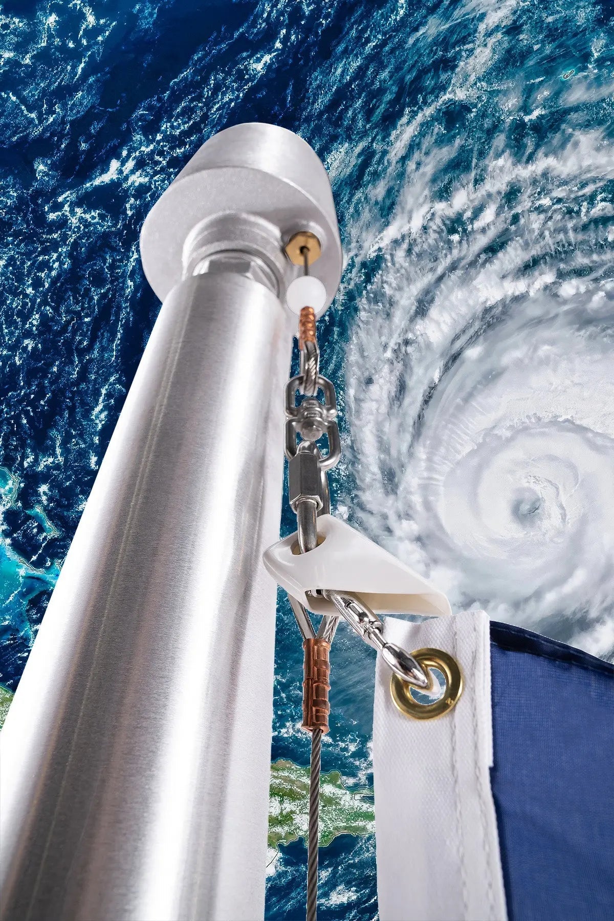 20 ft. Commercial Flagpole with Internal Cable Halyard Rated at 208 mph ...