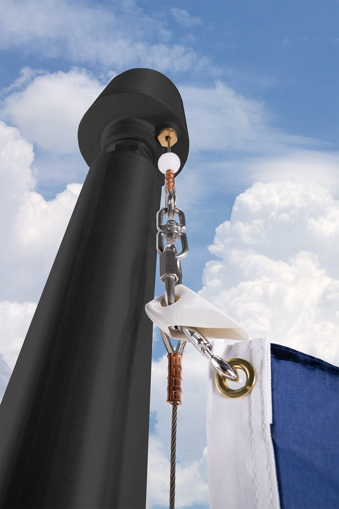 45 ft. Commercial Flagpole with Internal Cable Halyard Rated at 100 ...