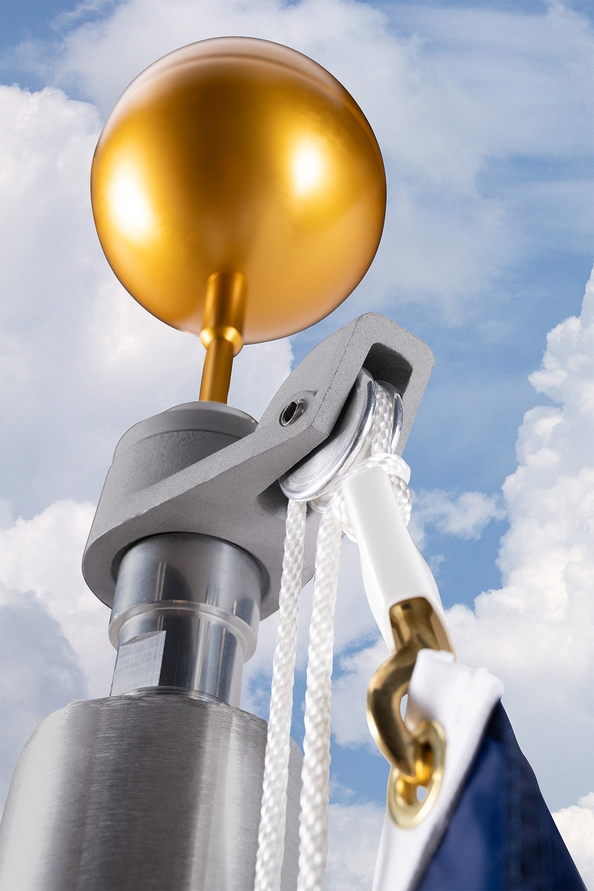 25 ft. Commercial Flagpole with External Rope Halyard Rated At 120 mph ...