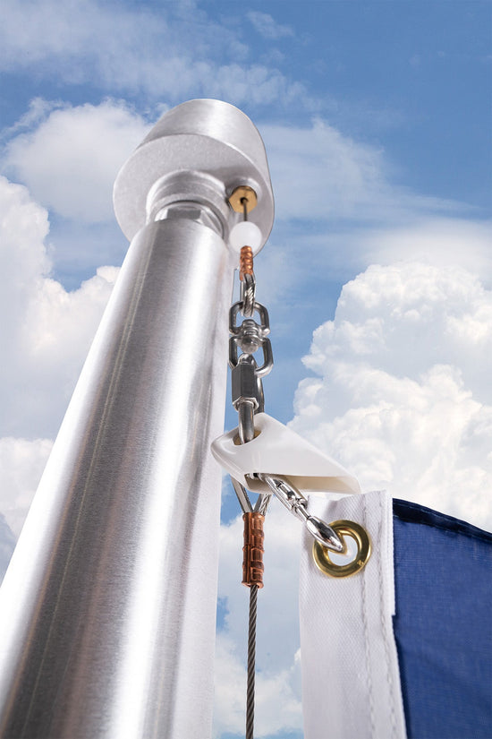 100ft. Commercial Flagpole with internal halyard rated at 90mph ...