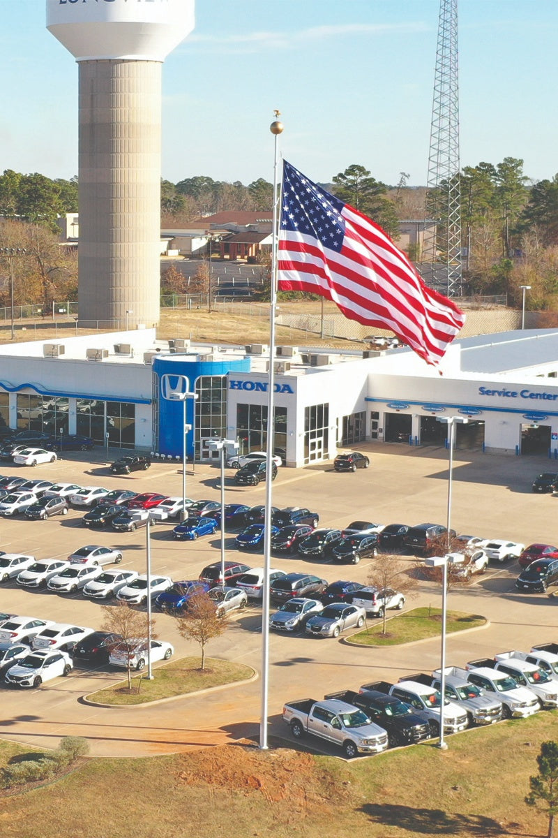 100ft. Commercial Flagpole with internal halyard rated at 90mph ...