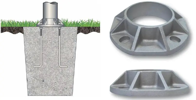 Cast Aluminum Shoe Base - For 2 3/8 Inch Butt Diameter Pole
